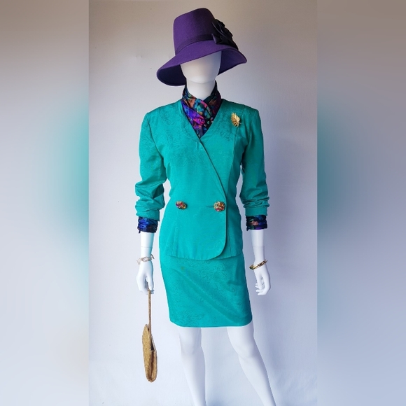 Leslie Fay | Jackets & Coats | Leslie Fay Emerald Vintage Suit | Poshmark